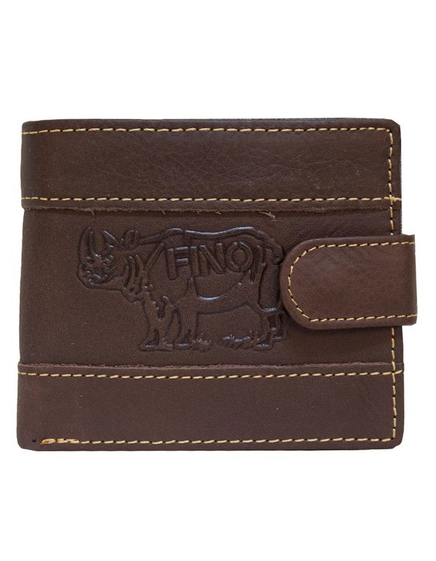 Fino DWS-1803 Genuine Leather Rhino Design Card Holder Wallet with SD ...