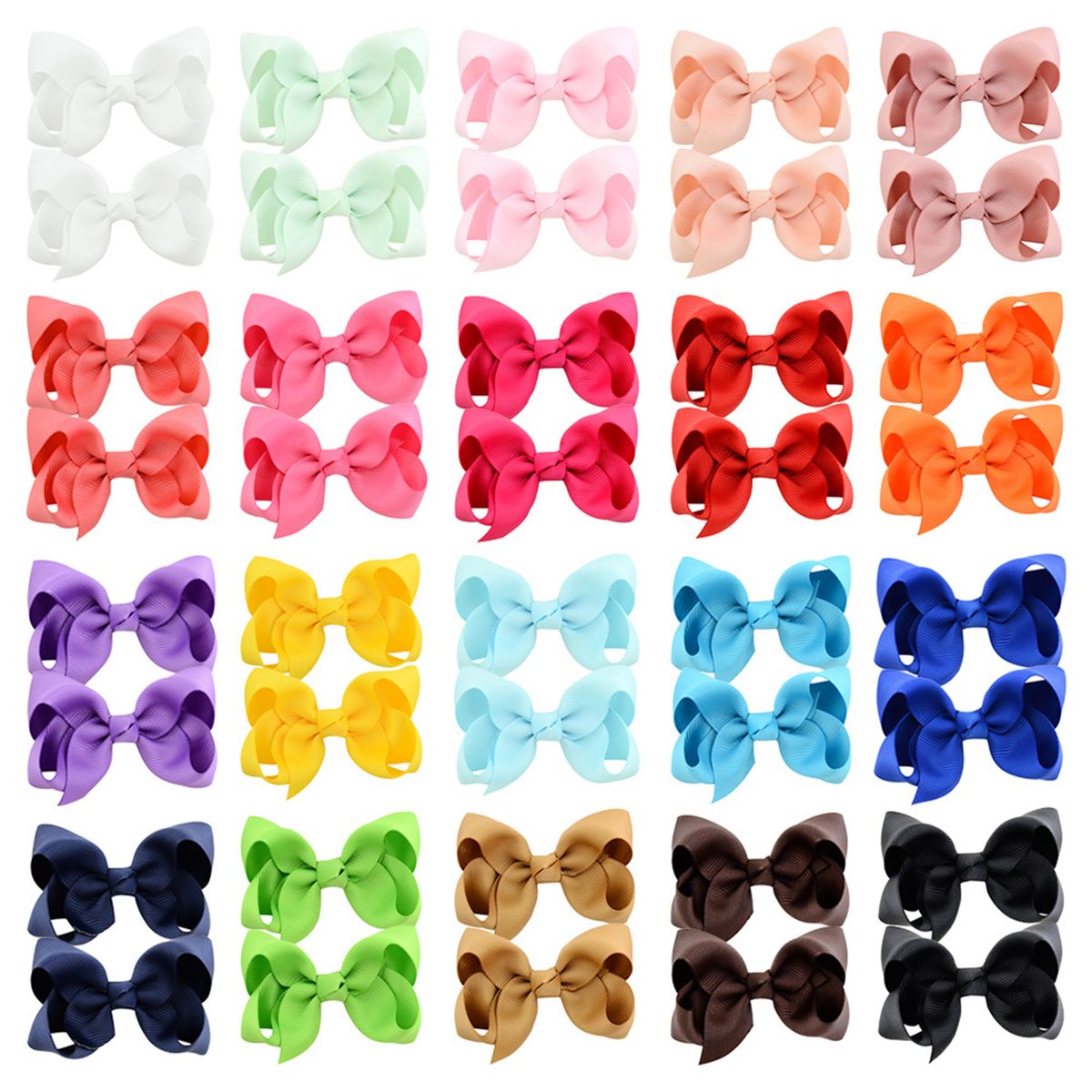 40 pcs Hair Bows Clips Ribbon Hair Bow Alligator Clips Barrettes for ...