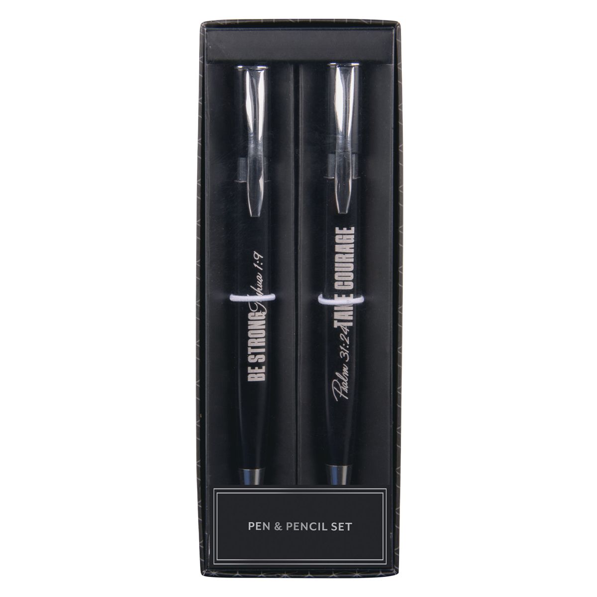 Executive Pen and Pencil Set - Be Strong, Take Courage, Black | Shop ...