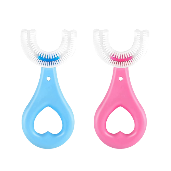 2 Pack Baby /Kids U Shaped Silicone Toothbrush Set - Pink & Blue | Shop ...