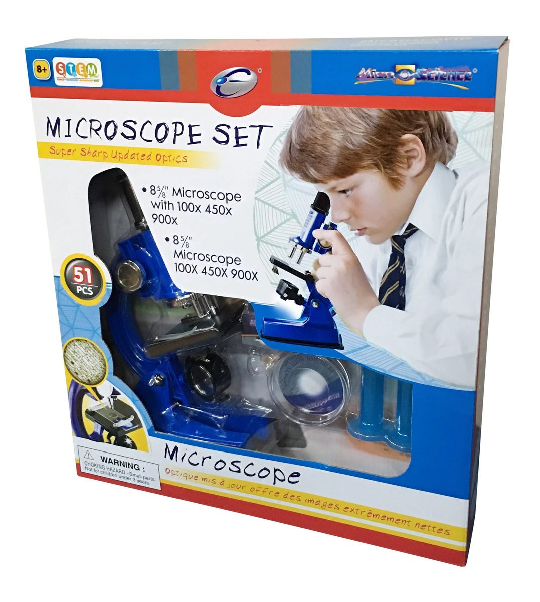 Kids Blue Microscope Set 100-450-900X - 51-Piece | Shop Today. Get it ...