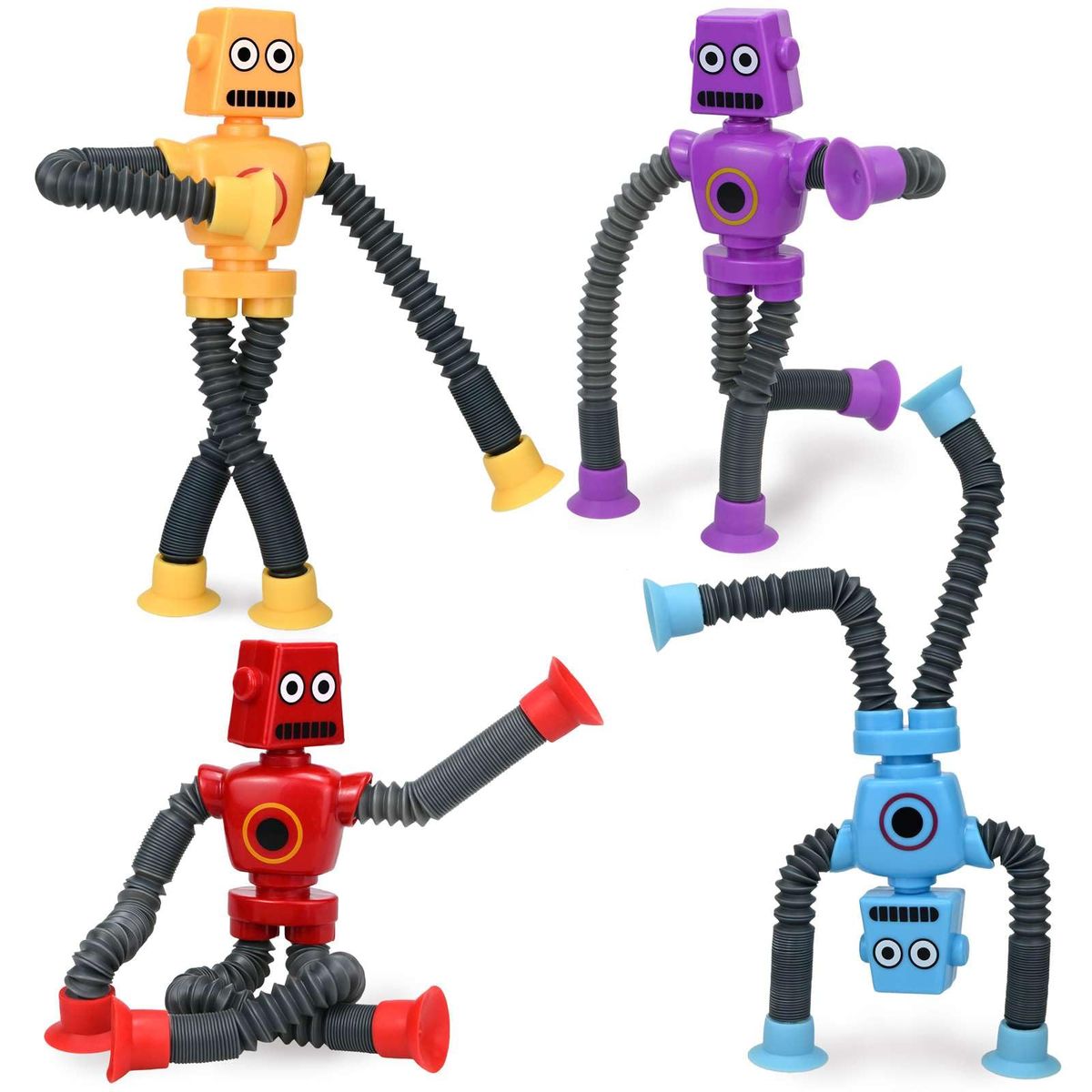 Suction Cup Robot Toy, Sensory Toys for Kids with Autism - 4 Pack ...