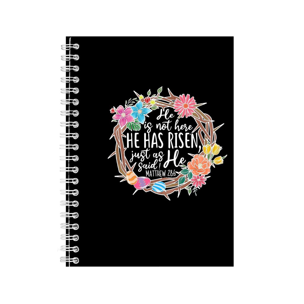 Crown A5 Notebook Pad for Men Women with Christian Easter Graphic Words ...