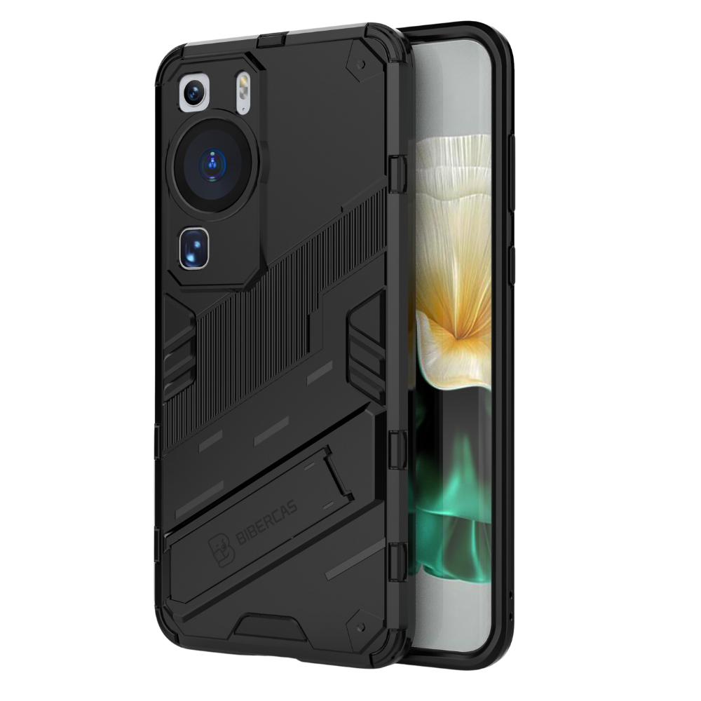 Cover For Huawei P60 / P60 Pro - Dual Layer Military Kickstand Case ...