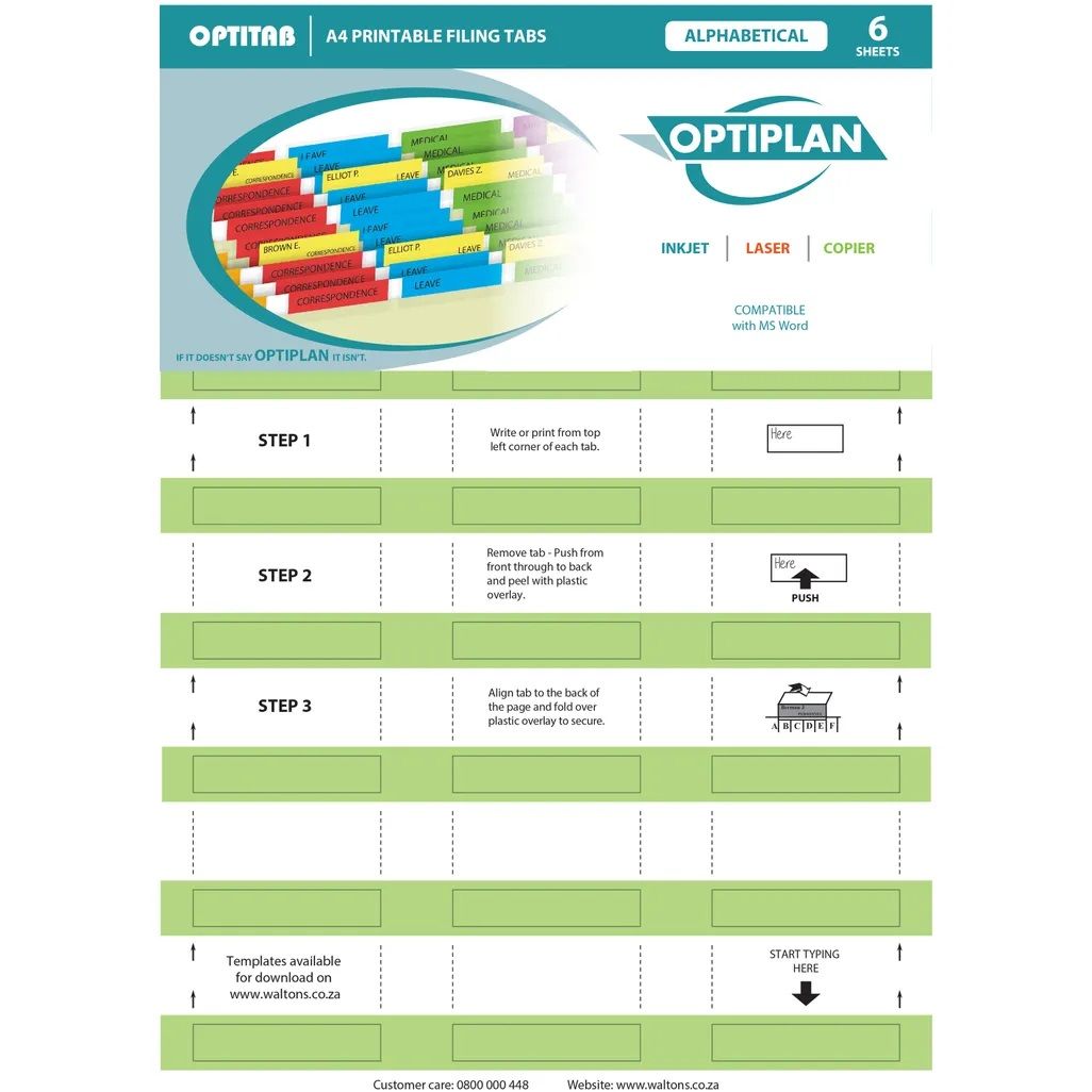 Optiplan Opti Tabs Alpha A4 24up (Pack 144) Light Green | Shop Today ... Optiplan Opti Tabs Alpha A4 24up (Pack 144) Light Green | Shop Today ...