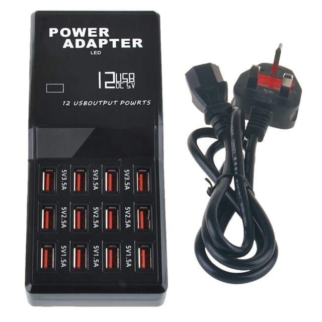 Universal 12 Port USB Hub Fast LED Charger Power Adapter Charging ...