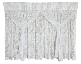 3m Jacquard Lace Kitchen Curtain - White - 2 Layer | Shop Today. Get it ...