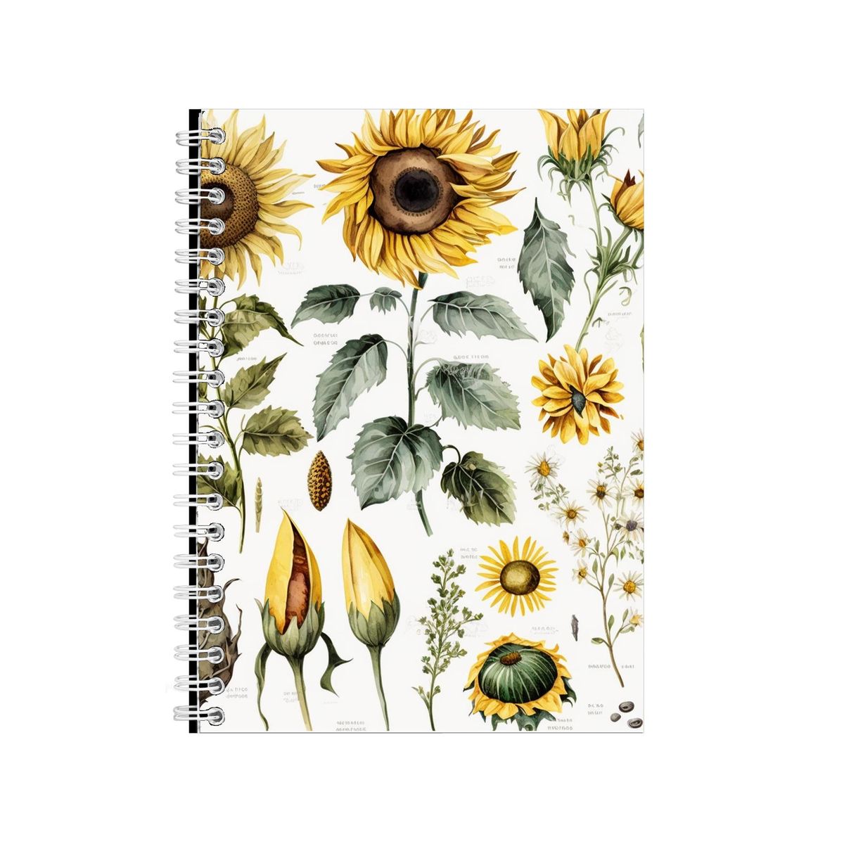 Sunflower Watercolor Clip Art Notebook Art Gift Idea Notepad Pad 116 ...