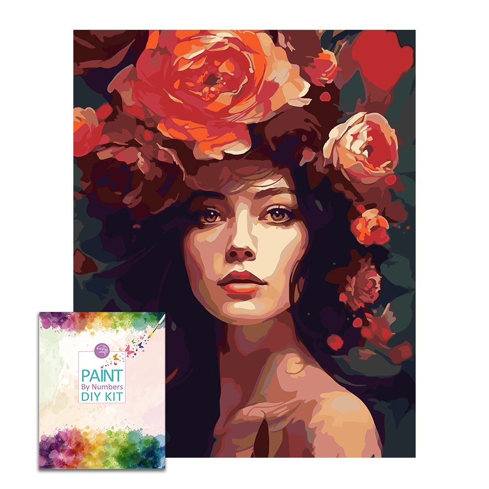 Easy Craft Paint by Number DIY Kit, 50x40cm- Lady with Flowers | Shop ...