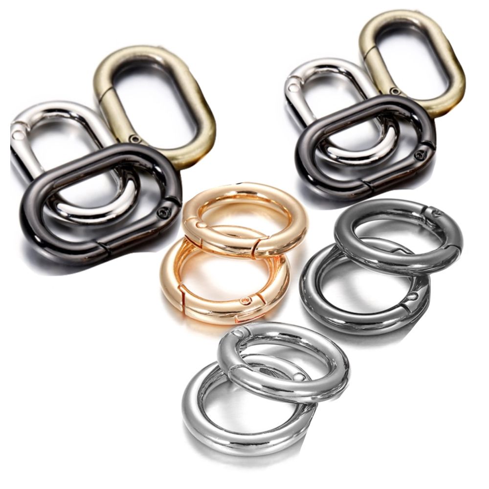 Camping Craft Metal Oval O Spring Ring Round Buckles Clips Carabiner 12 ...
