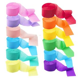 Craft Bright Coloured Crepe Paper Streamers For Party Decor 12Pcs - 25m ...