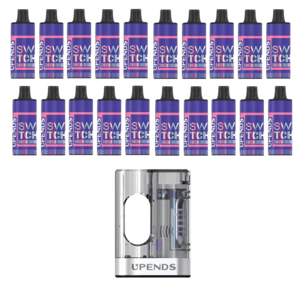 Upends Switch Disposable Vape Pods 50mg + Battery - Blue & Blackberry ...