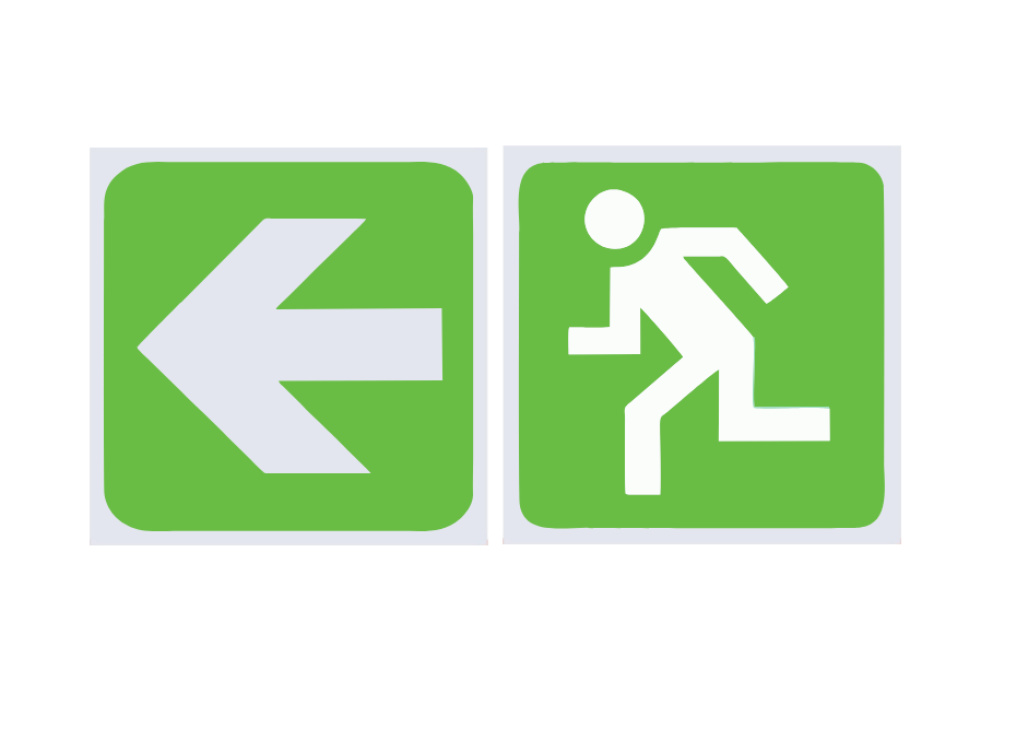 Safety Signs - Running Man and Direction Arrow - Left | Shop Today. Get ...