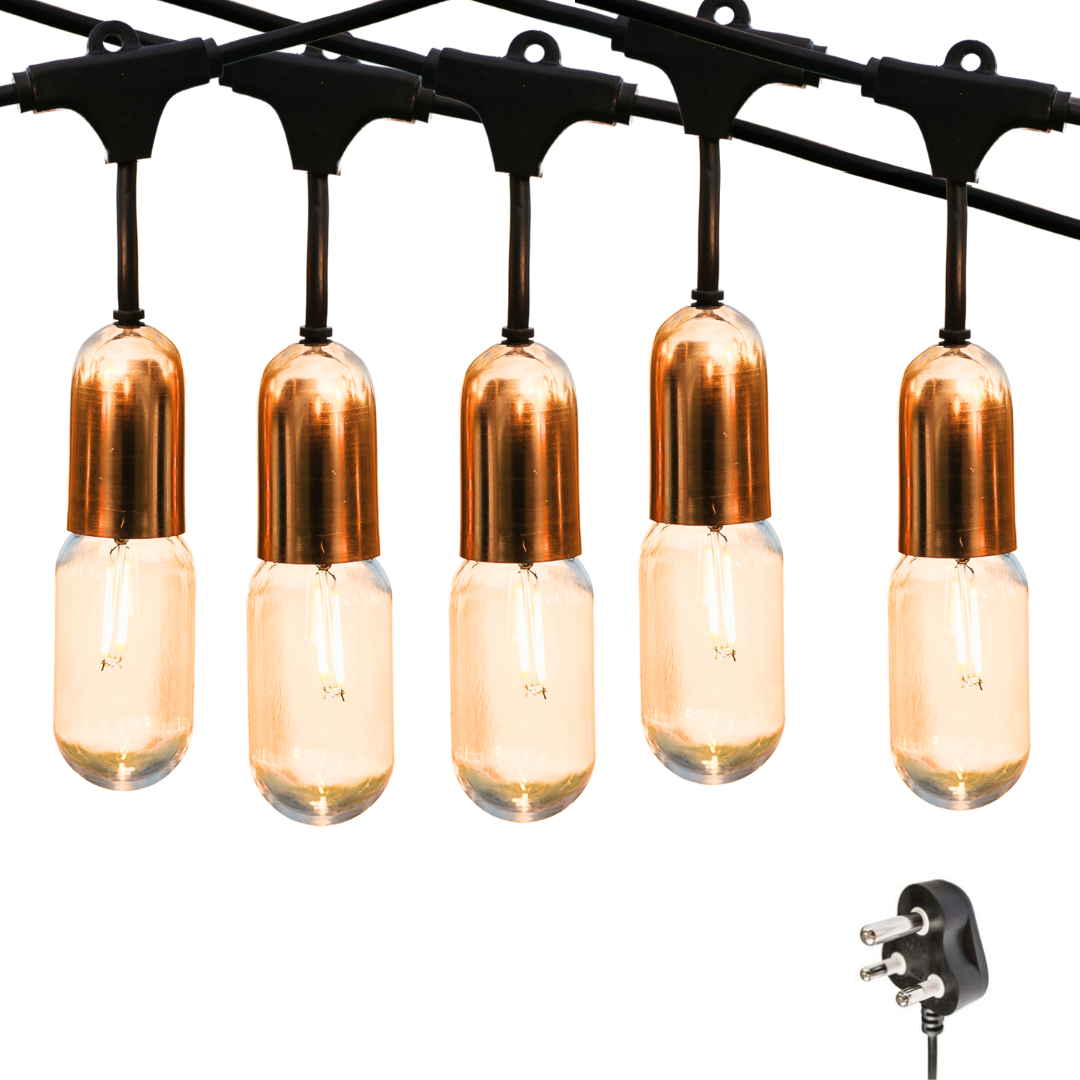 Stellar Lighting 10m 20 LED Festoon Vintage Gold Drop String Lights ...