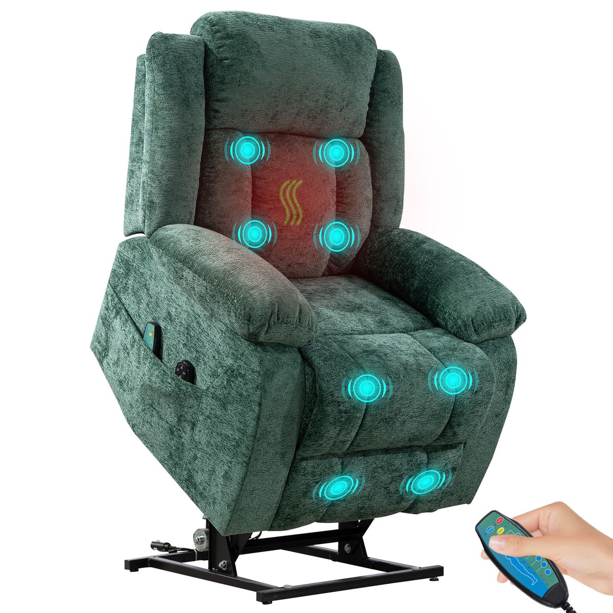 Power Lift Recliner Chair Massage 180 Degree Sleeper Couch Sofa Bed ...