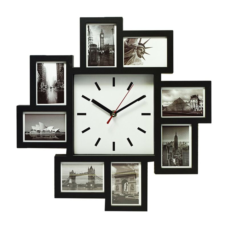 Design Picture Frame Clock Asymmetrical with 8-Frames | Shop Today. Get ...