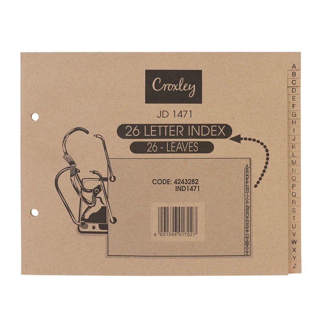 Croxley Leverarch Kraft File Dividers Printed Tab A-Z 210mm x 200mm x 5 ...