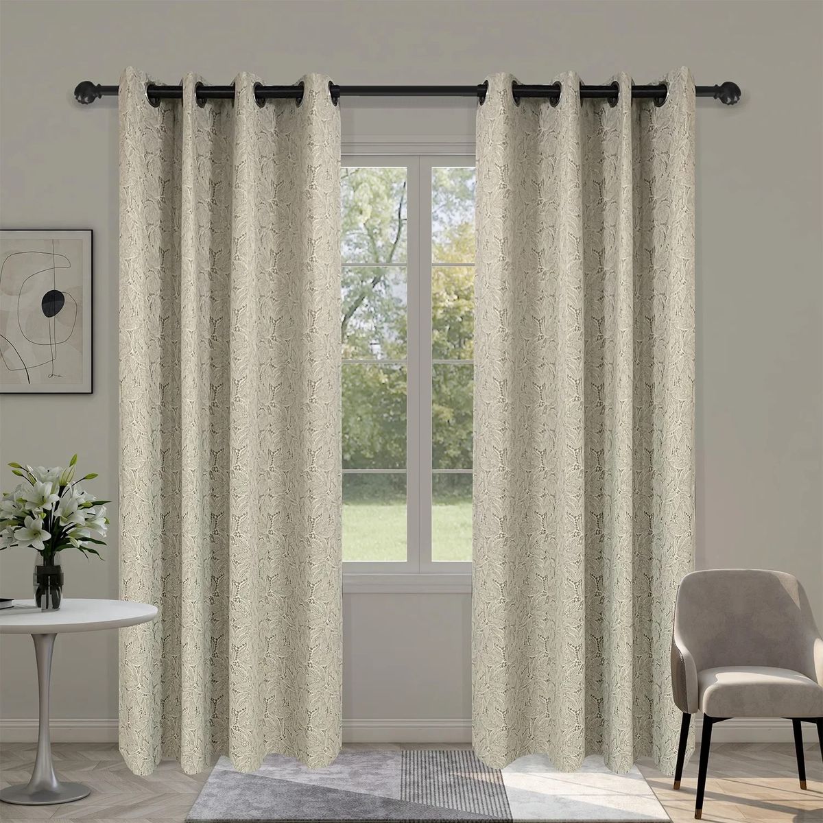 Light-Filtering Living Room Eyelet Curtains - Beige | Shop Today. Get ...