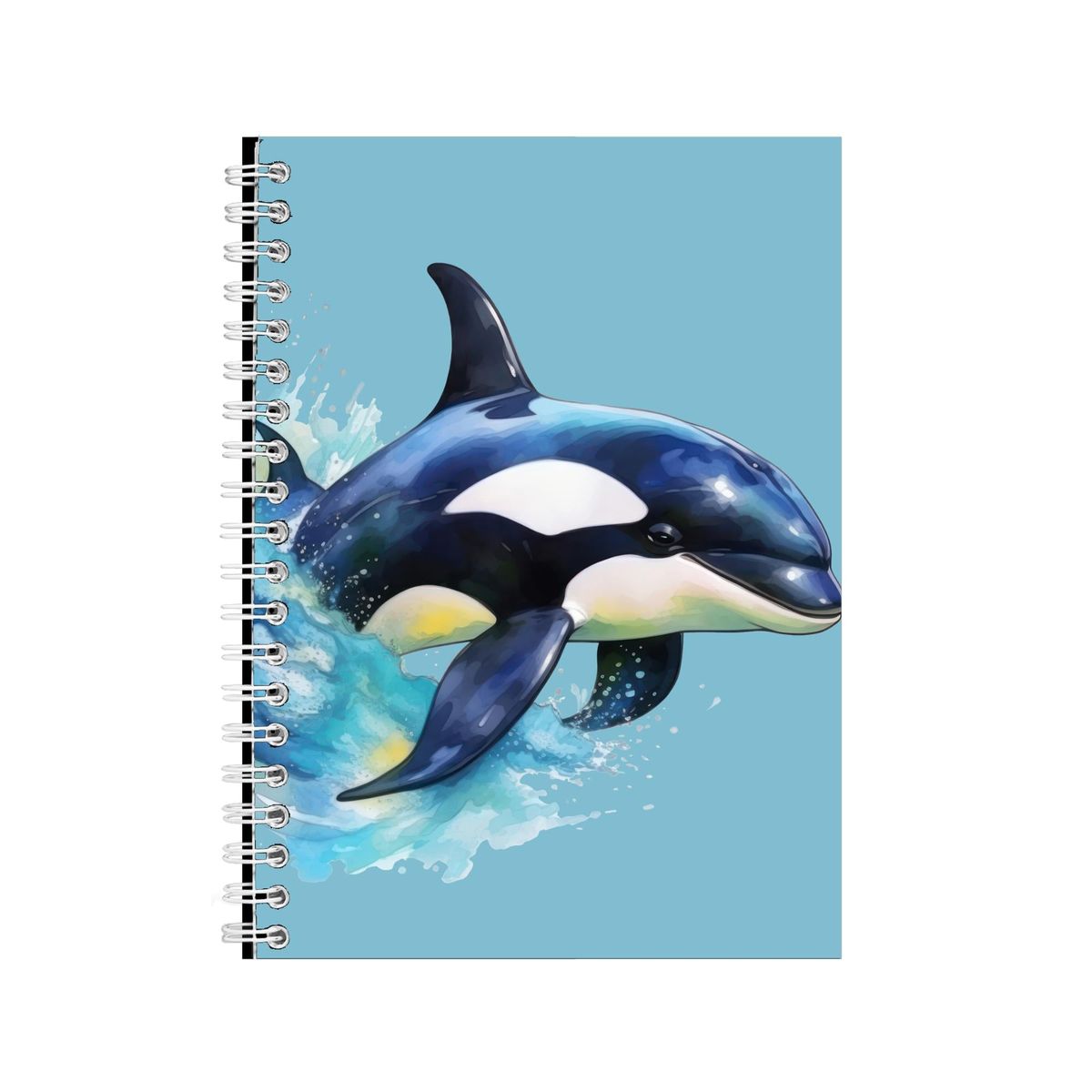 Orca_4 A5 Notebook Spiral and Lined with Ocean Graphic Notepad Sea Gift ...
