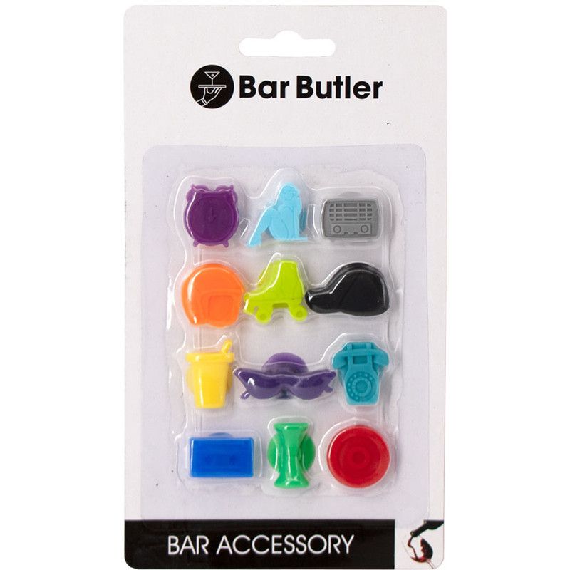 Bar Butler Wine Glass Silicone Coloured Markers - 12 Piece Set | Shop ...