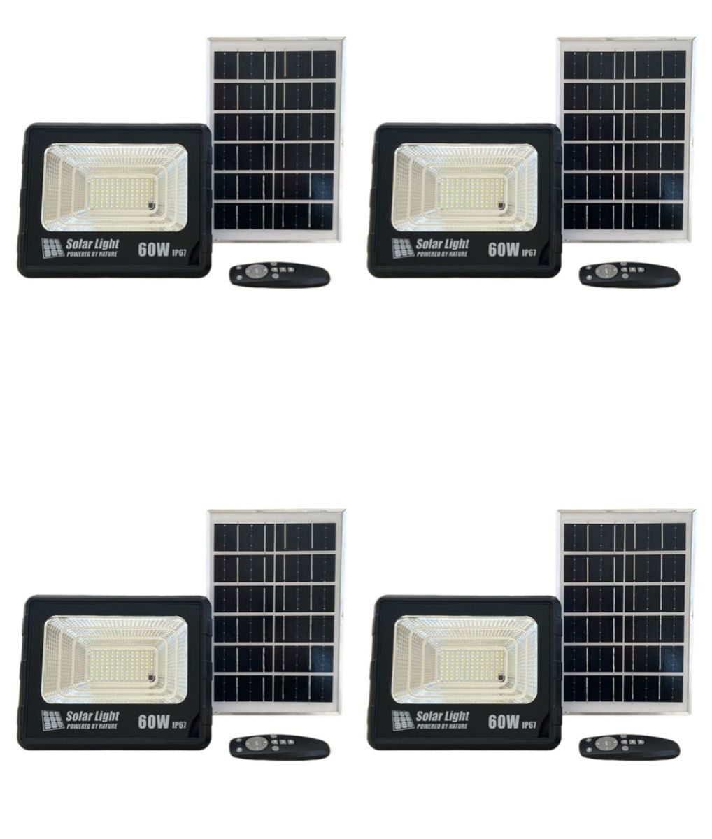 60W LED Remote Control Solar Flood Light- 4 Pack | Shop Today. Get it ...