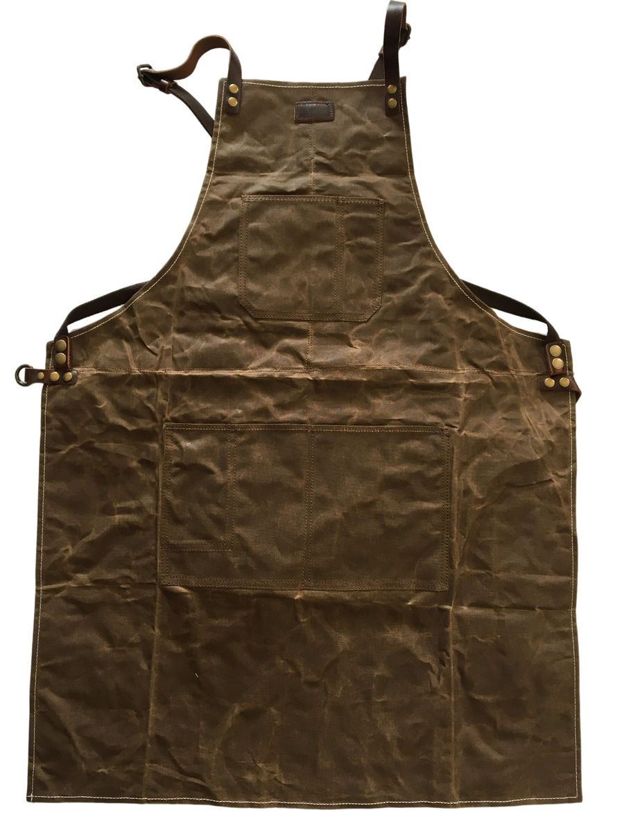 Waxed Cotton Full Size Apron With Leather Finishing | Shop Today. Get ...