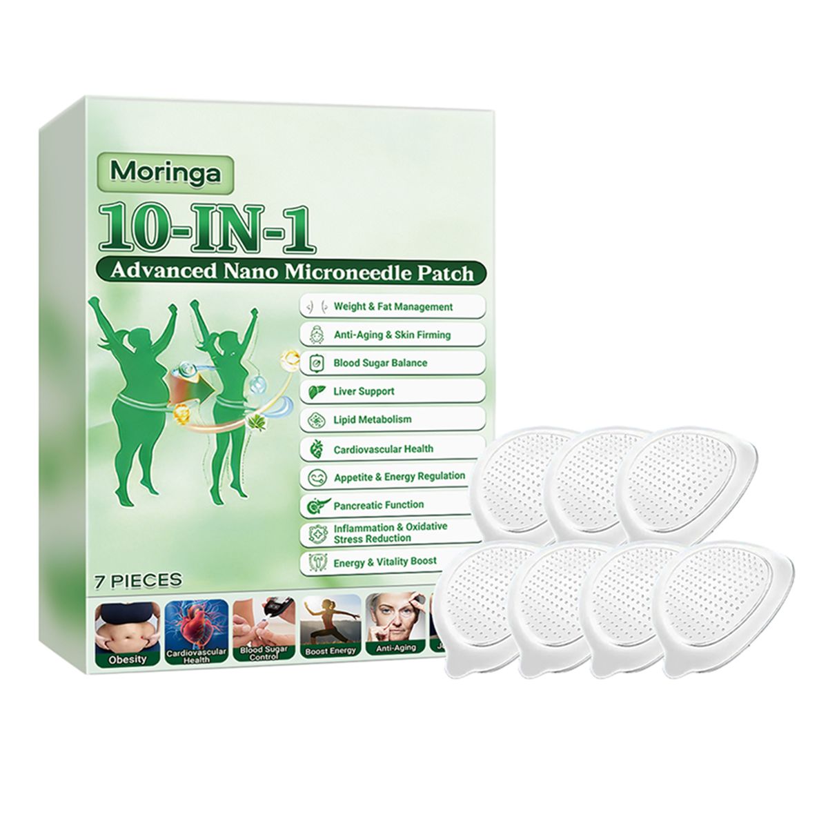 Moringa 10-in-1 Nano Microdarts Patch, Natural Skin Care Patchs for ...