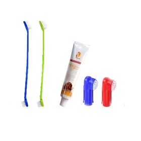 Dog Dental Care Complete Toothbrush and Toothpaste Set Finger ...