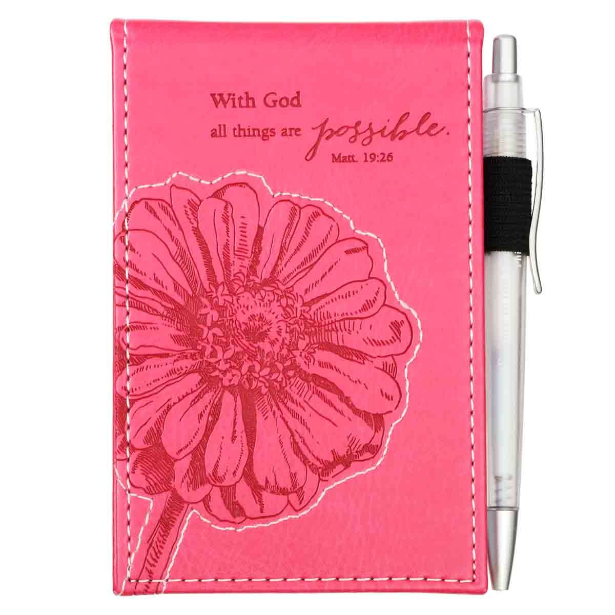 With God All Things Are Possible Pink (LuxLeather Notepad) | Buy Online ...