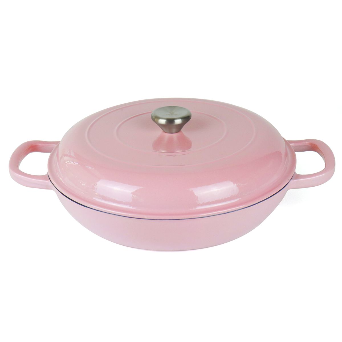 La Cocina Pink 30cm Cast Iron Enamel Shallow Casserole 3.5 Liter | Shop ...