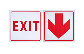 Exit Safety Sign And Directional Arrow - ABS Sign Boards | Shop Today ...