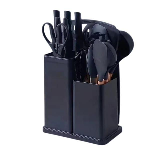 19 Piece in 1 Set Silicone Kitchen Utensils with Wooden Handles | Shop ...