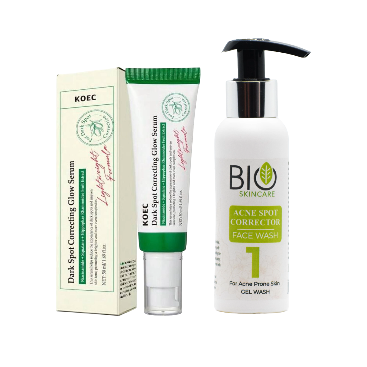 KOEC Dark Spot Correcting Glow Serum & Bio Acne Spot Corrector Face ...