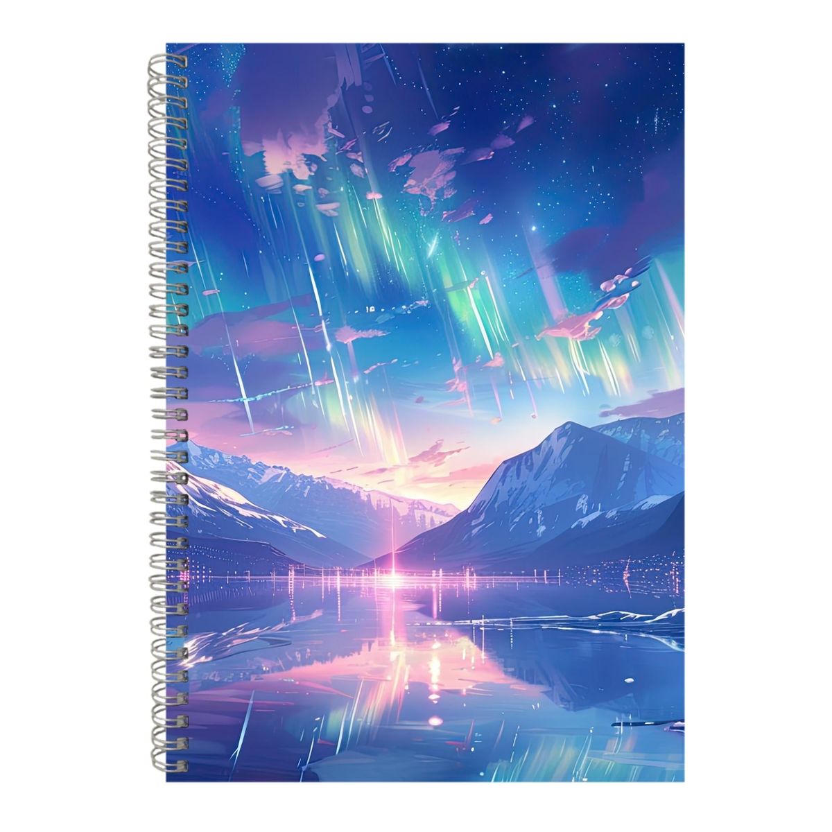Snow A4 Notebook Spiral and Lined Northern Lights Graphic Notepad Gift ...