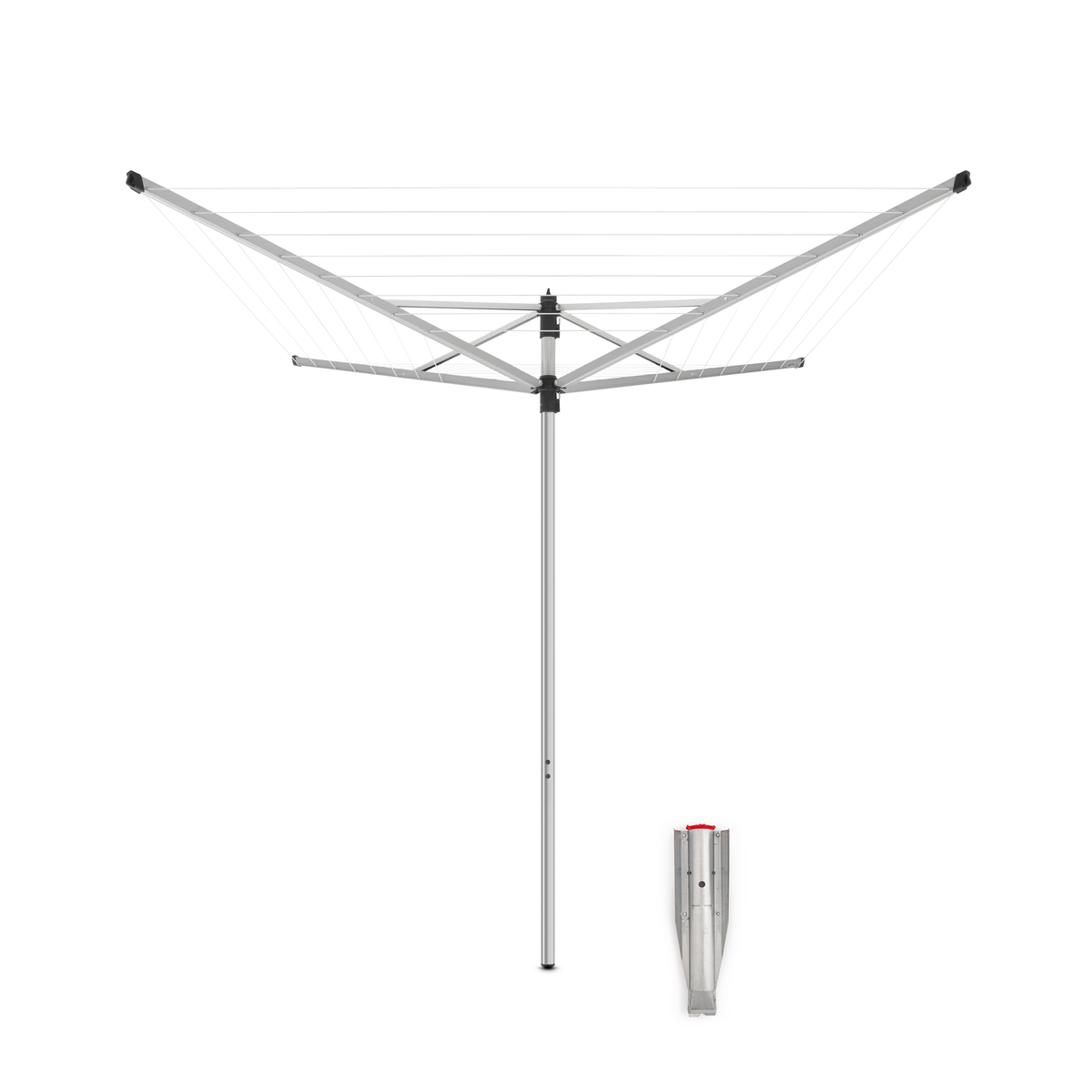 Brabantia Rotary Dryer Lift-O-Matic 40m Line with Metal Spear 45mm Pole ...