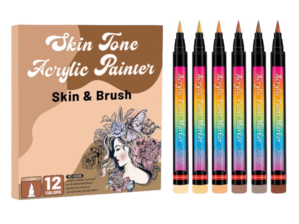 12 Colors Skin Tone Acrylic Marker Set | Shop Today. Get it Tomorrow ...