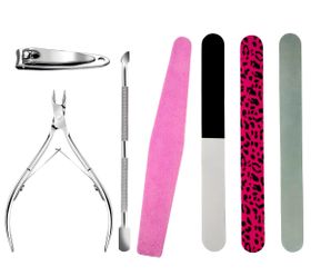 Manicure Tool Kit Set, Nail Files, Buffer Block, Cuticle Nippers ...