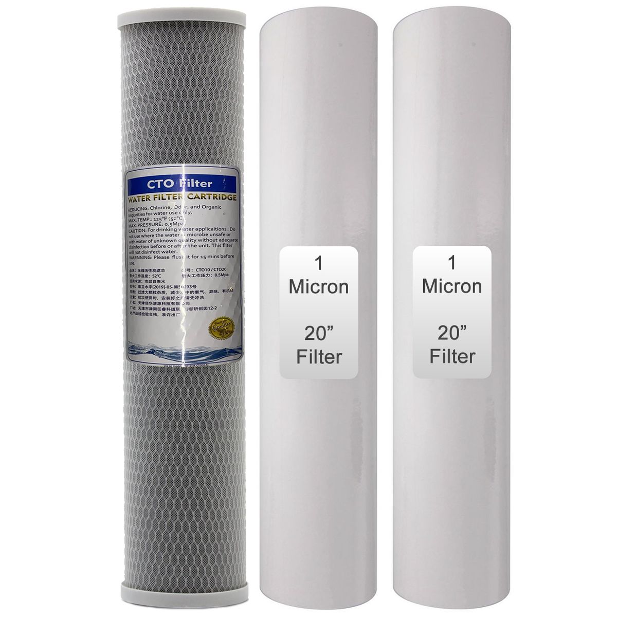 20-inch Replacement Big Blue Filter Set - 3 Piece (2x 1 Micron PP & 1x Carbon) | Shop Today. Get ...
