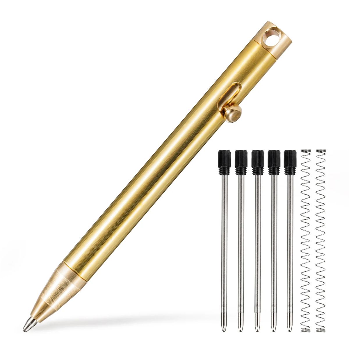 Titanium Alloy EDC Mini Bolt-Action Pen (Titanium/Brass) | Shop Today ...