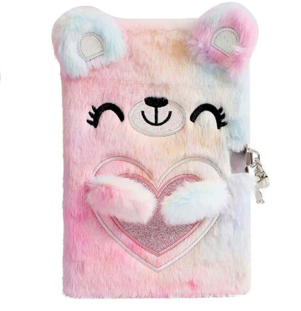 Fluffy Bear Diary Notebook With Lock A5 Pink Shop Today Get It Tomorrow