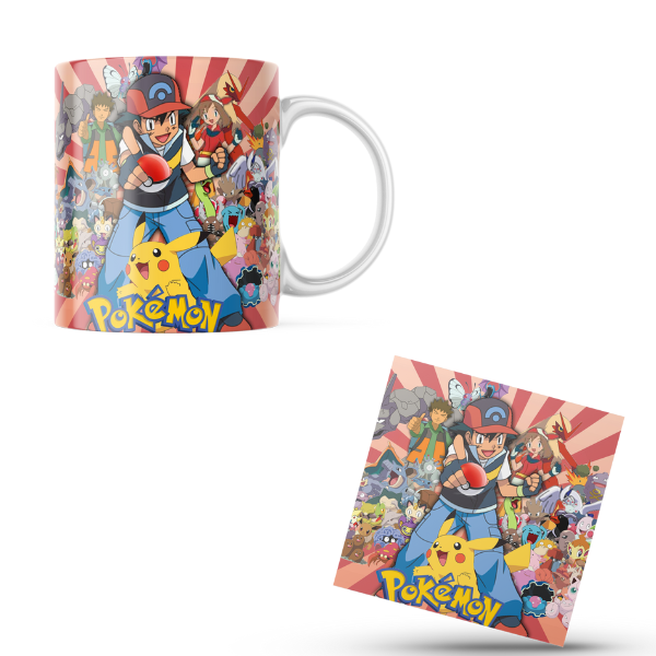 Pokemon Themed Printed Coffee Cup and Coaster Set | Shop Today. Get it ...