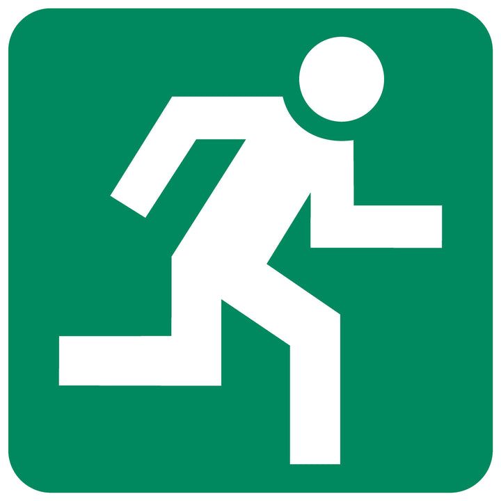Escape running right Safety Sign - Photoluminescent 19cm x 19cm | Shop ...