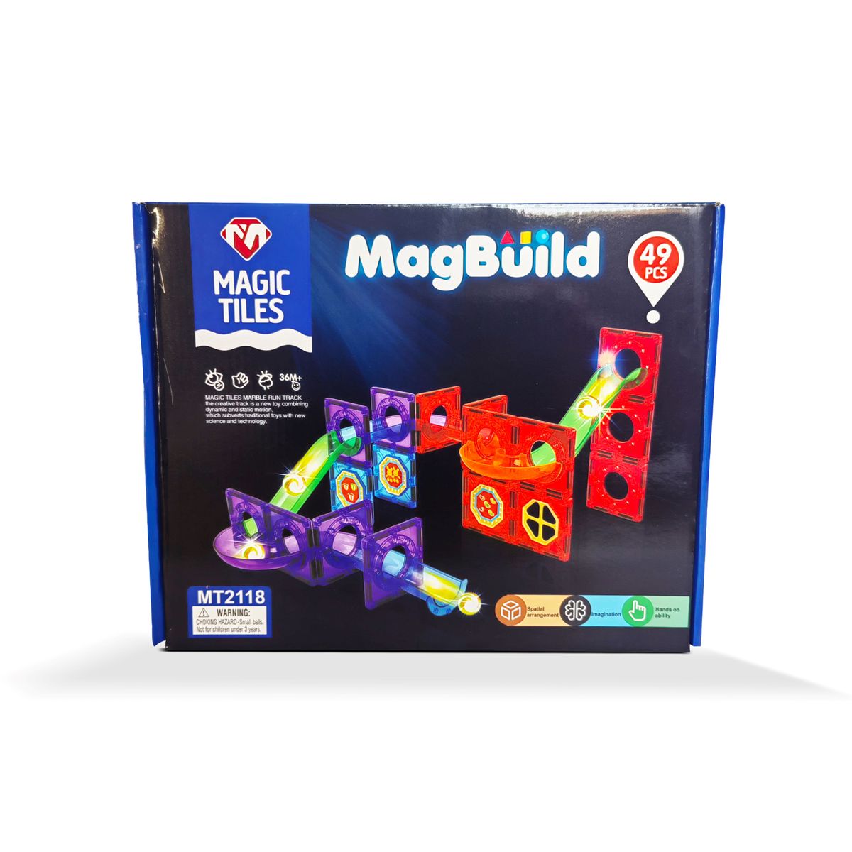 MagBuild 49PCS Magnet Building Blocks for Kids Stacking Building Set ...