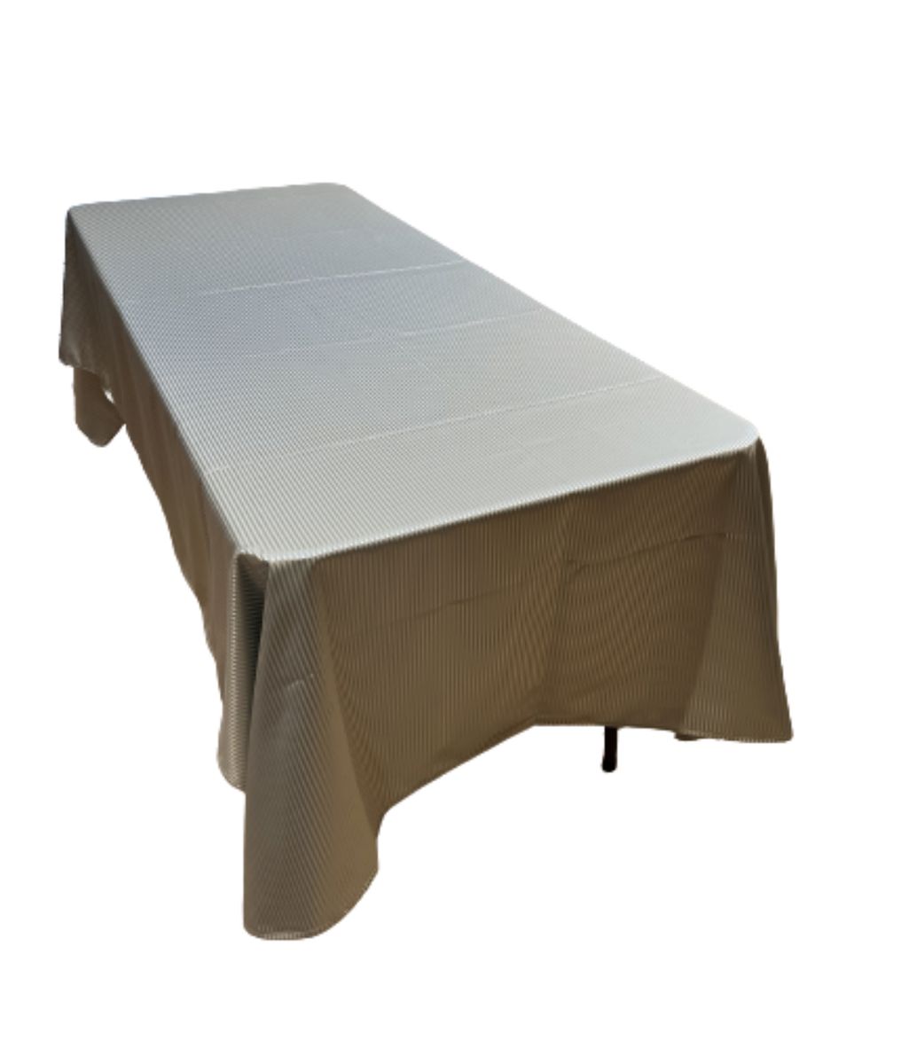 Table Linen - Washable Non-Iron Luxury Table Cloth-Pin Stripe Pattern ...