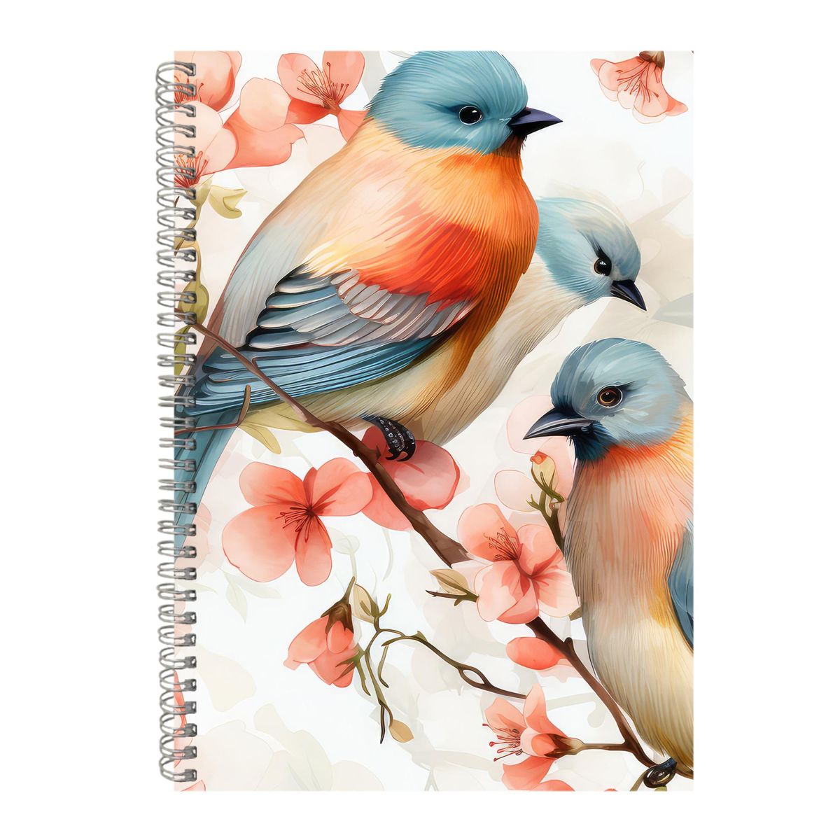 Bird20 A4 Notebook Spiral and Lined Trendy Birds Graphic Notepad Gift ...