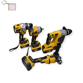4Pcs Heavy Duty Power Tool Set with 4Battery Packs+Key Holder | Shop ...