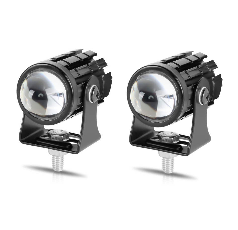 Motorcycle LED Headlight Mini Driving Light Fog Spotlight Lamp - 2 Pack ...