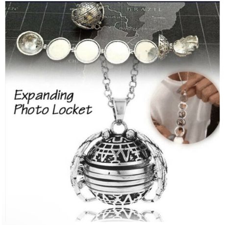 Expanding 5 Photo Locket Necklace Angel Wing Pendant Memorial Gift Daily Sale Shop