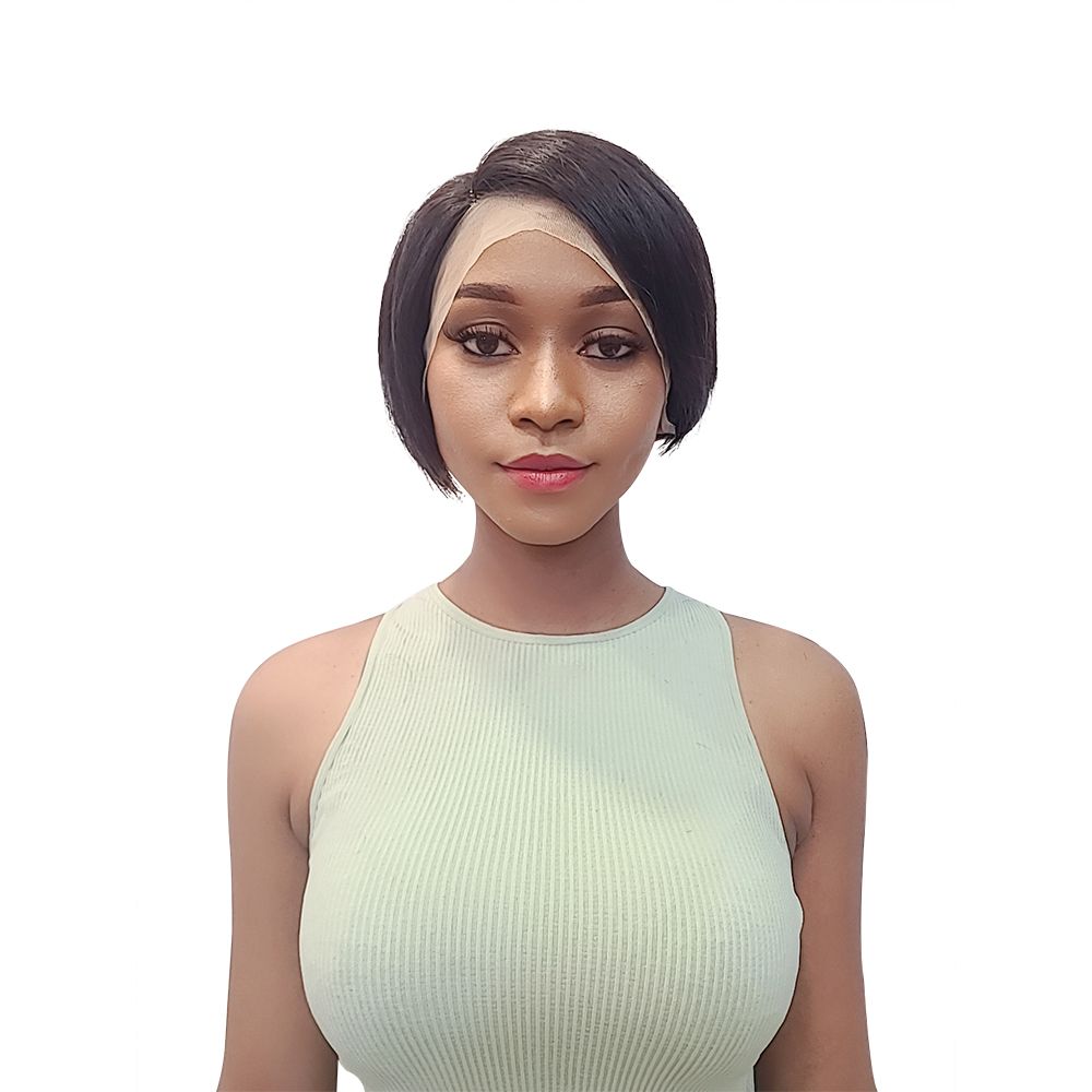 Brazilian/Peruvian Virgin Hair Short Pixie Cut Razor Cut Lace T-Frontal ...