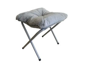 Faux Rabbit Fur Foldable Stools - Grey | Shop Today. Get it Tomorrow ...